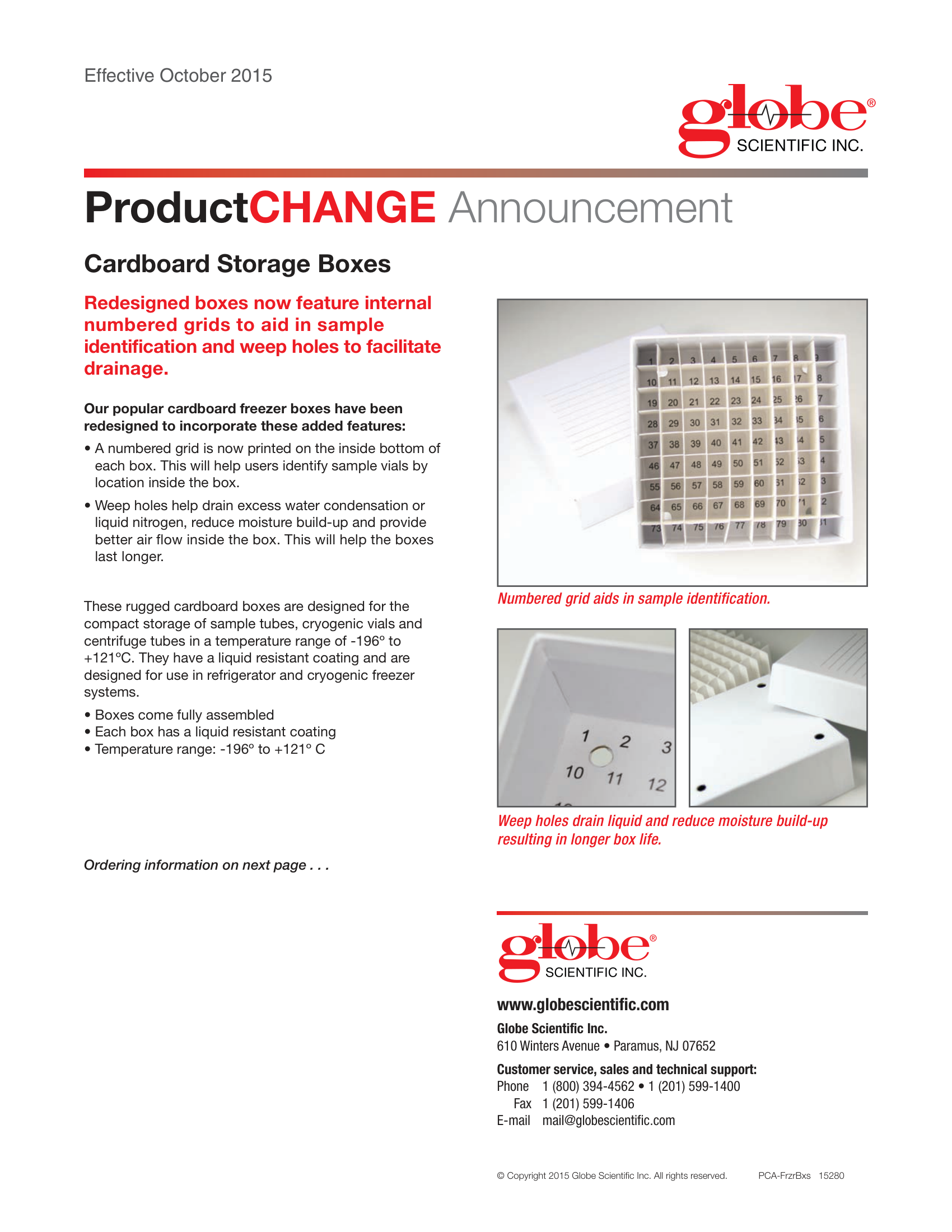 Product Change-Freezer Boxes – Globe Scientific
