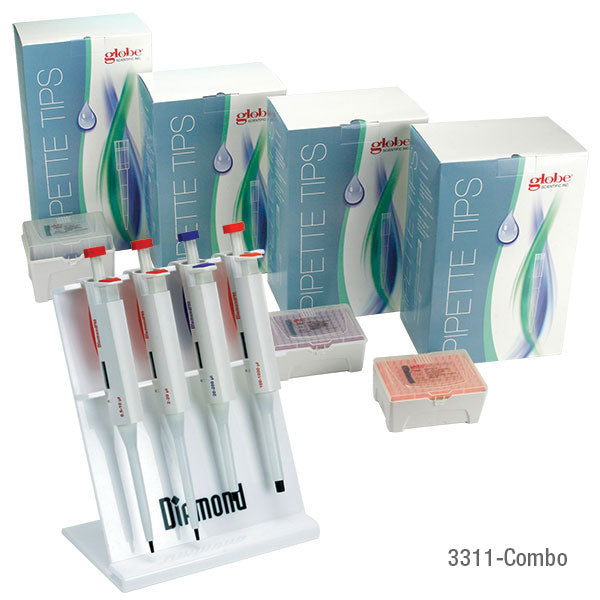 Pipette Kit, Diamond PRO Adjustable Volume Pipettors: 0.5-10uL, 2-20uL ...
