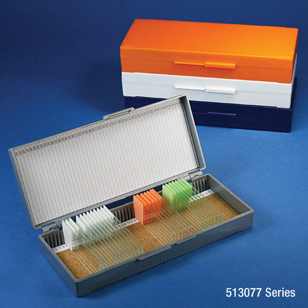 Slide Box for 50 Slides, Cork Lined, White – Globe Scientific