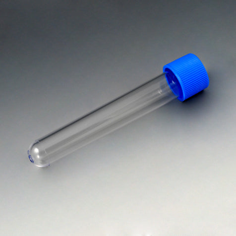 Test Tube with Attached Blue Screw Cap, 16 x 100mm (10mL), PS – Globe ...