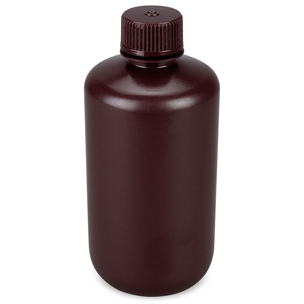 Diamond Essentials Bottle, Narrow Mouth, Boston Round, Amber HDPE with ...