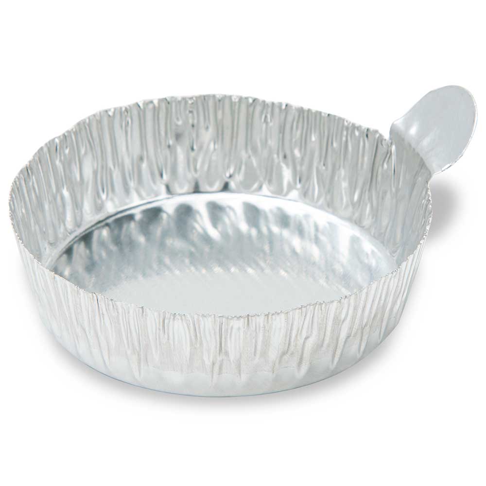 Aluminum Dish, 50mm, 1.0g (20mL), Crimped Side with Tab – Globe Scientific