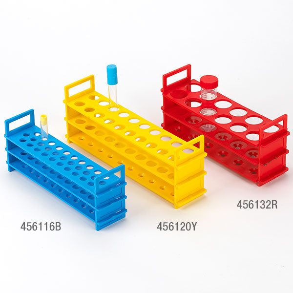 Tube Stand, Reinforced PP, 25mm, 18-Place, Yellow – Globe Scientific
